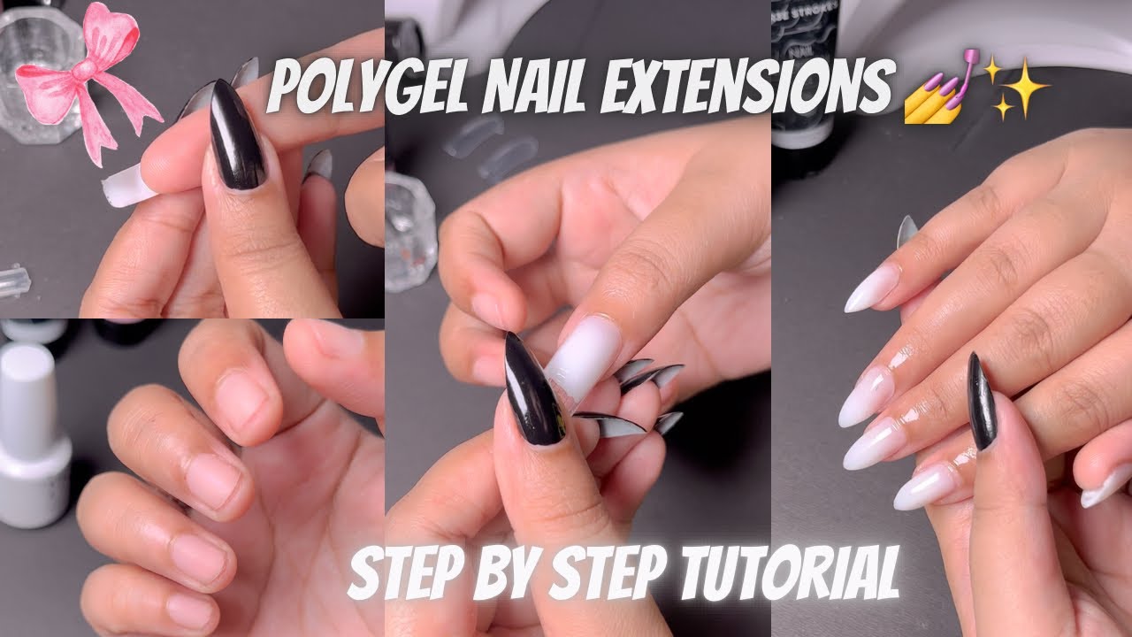 How to do polygel Nail Extensions at home🏡| Step By Step Tutorial For ...