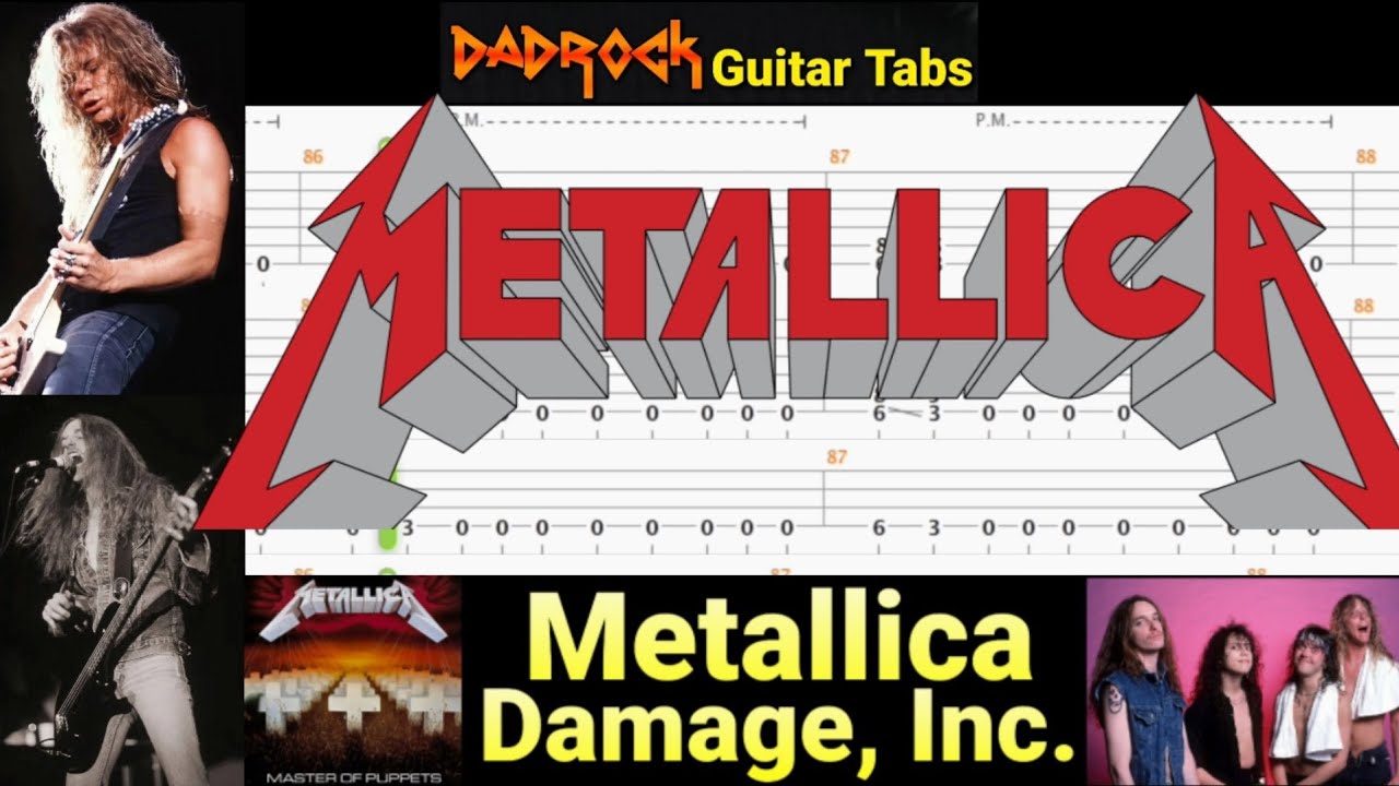 Damage Inc. - Metallica - Guitar + Bass TABS Lesson - YouTube