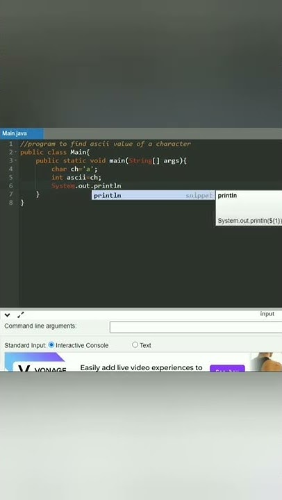 program to find the ASCII value of a character#java #coding #interview #programming - YouTube