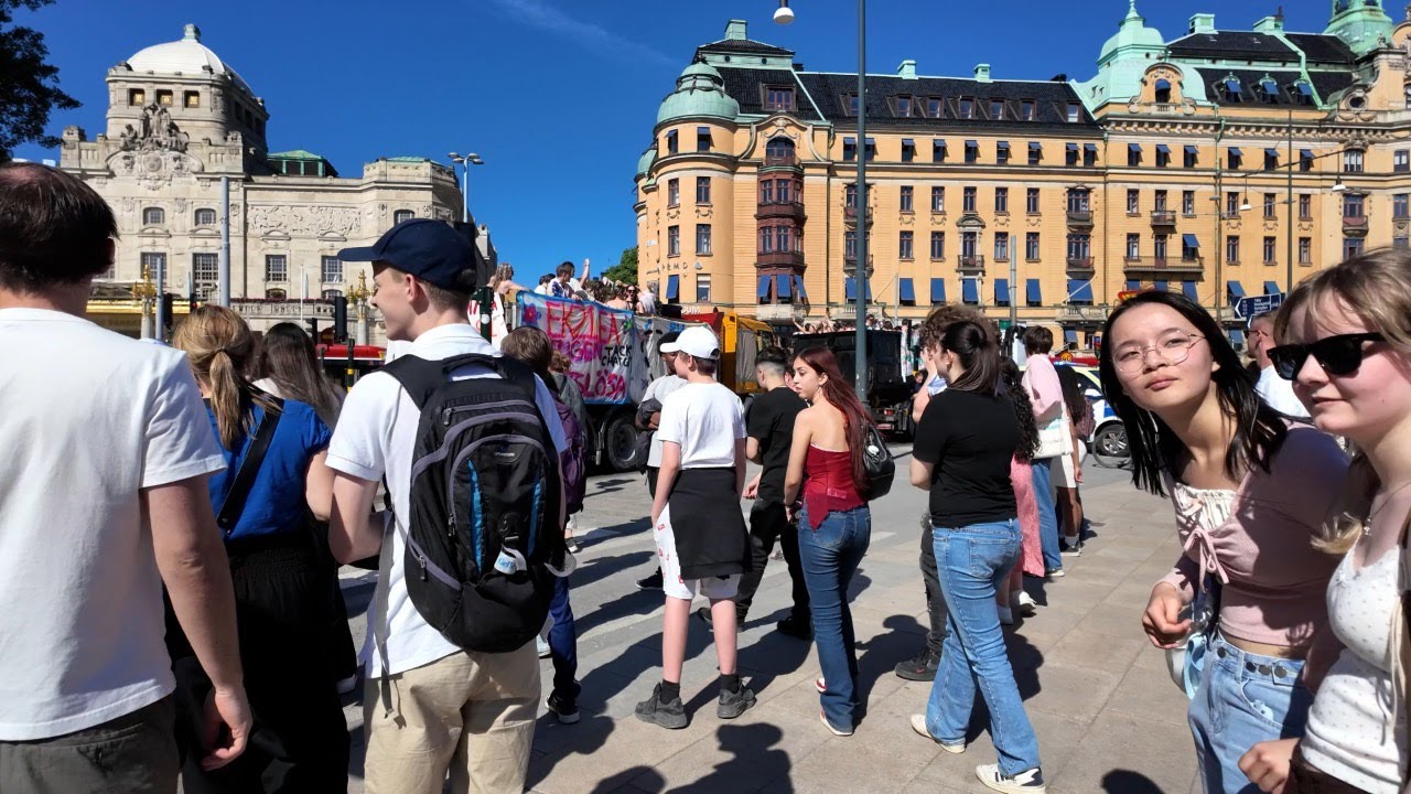 Stockholm, Sweden - Busy Summer City Walk | Student Celebrations - 4K ...