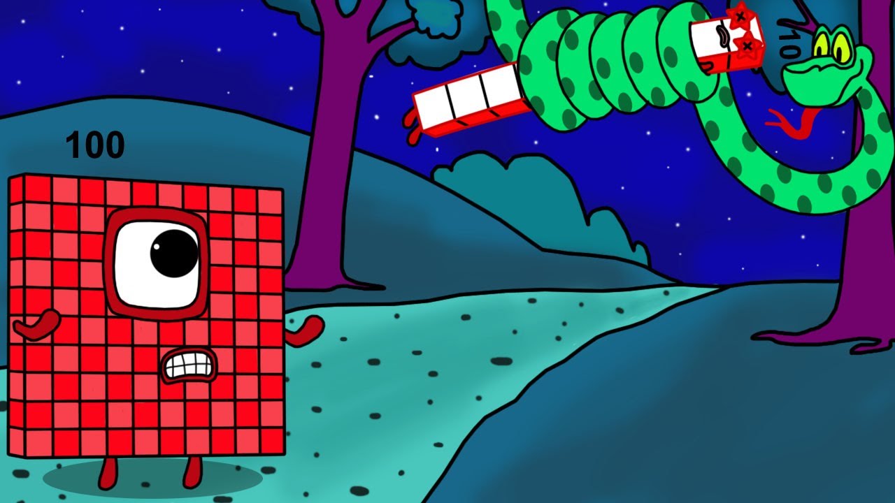 Numberblocks 100 will save Numberblocks 10 from snakes - YouTube