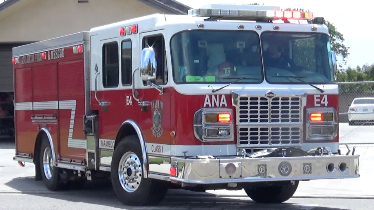 Anaheim Fire & Rescue Engine 4 responding - YouTube