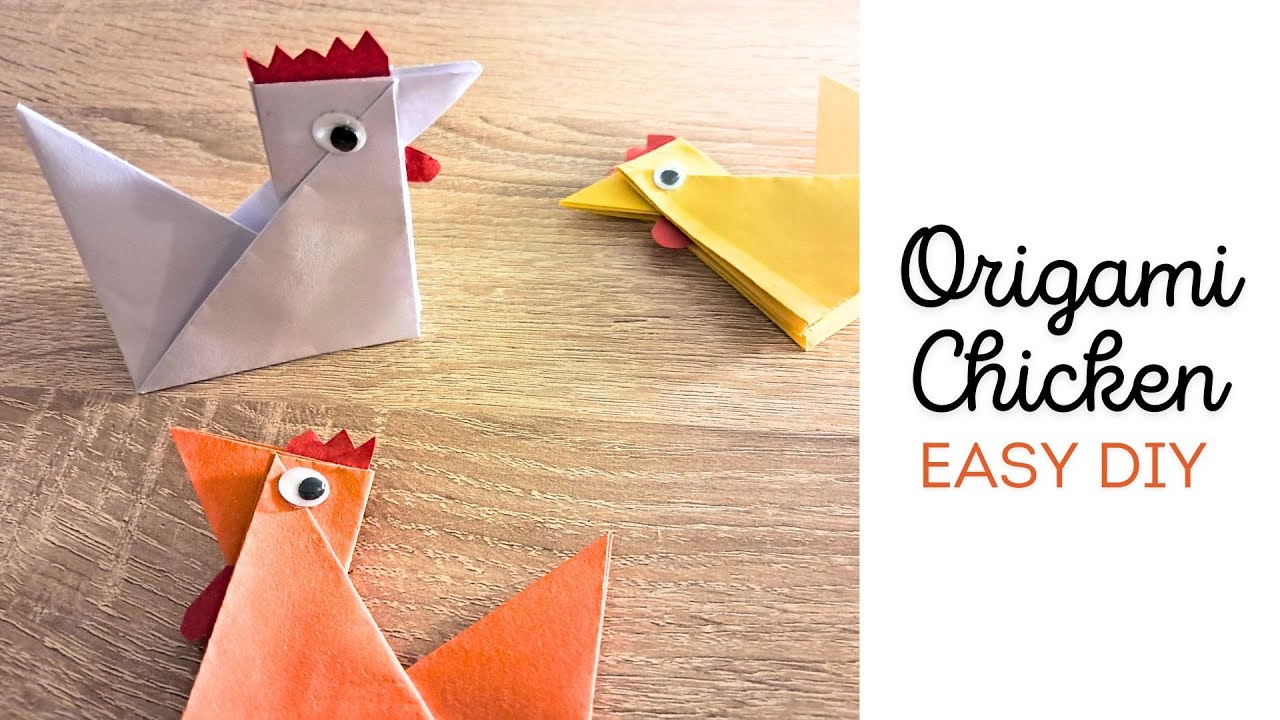 Origami Chicken Rooster Modular Origami Paper Bergveck, Paper 3d,