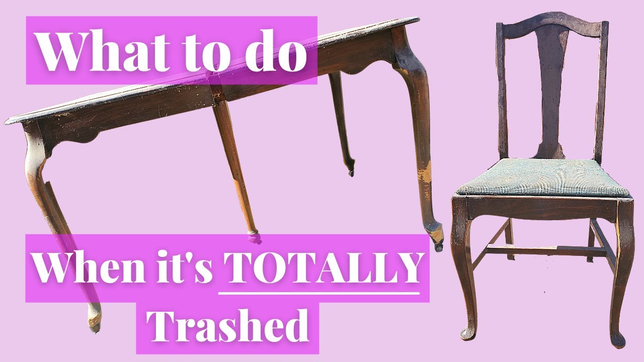 Totally Trashed Dining Set Gets Repurposed Into Desks - YouTube