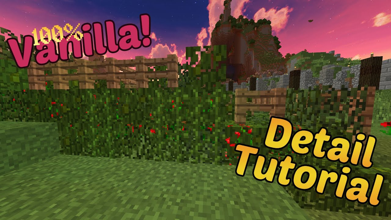 Minecraft Detail Tutorial : Bushes with Berries: 100% Vanilla! - YouTube