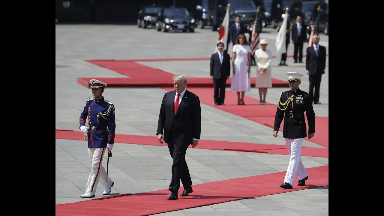 Trump Meets Japanese Emperor, Pushes Trade Deal in State Visit - YouTube