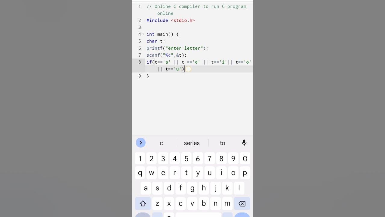 c program to find whether the letter is vowel or consonant #shorts # ...