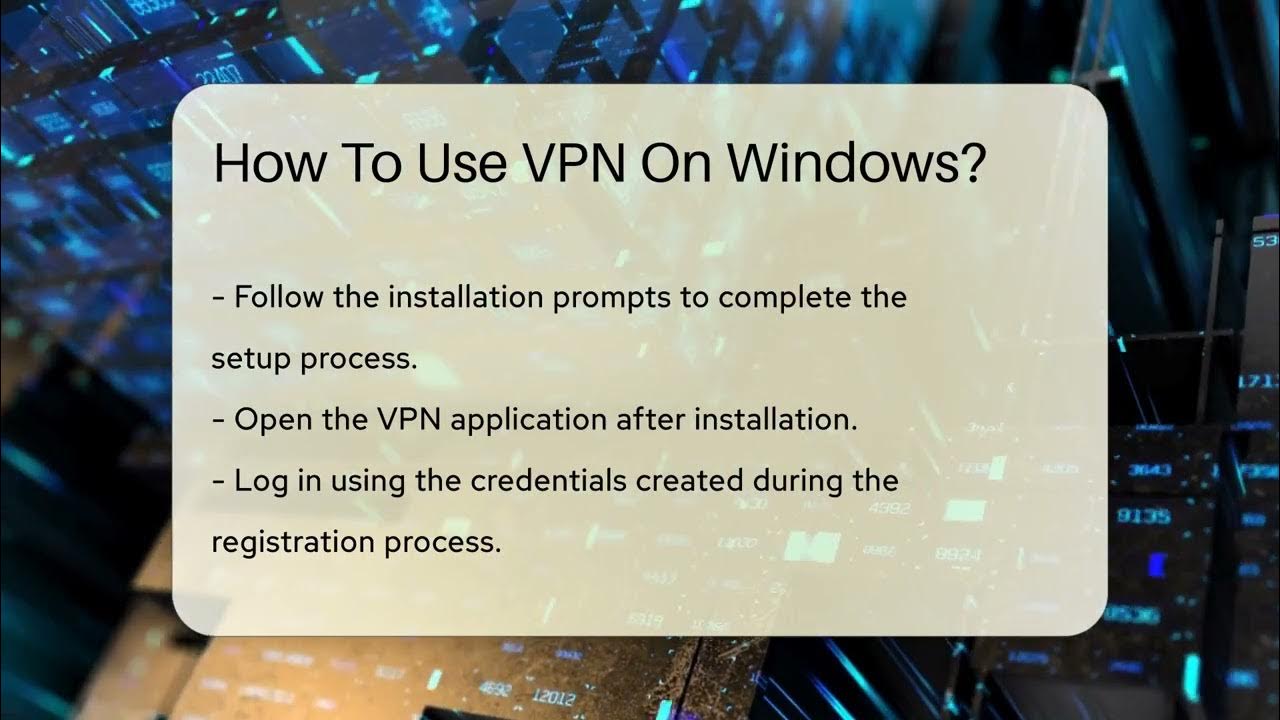 How To Use VPN On Windows? - SecurityFirstCorp.com - YouTube