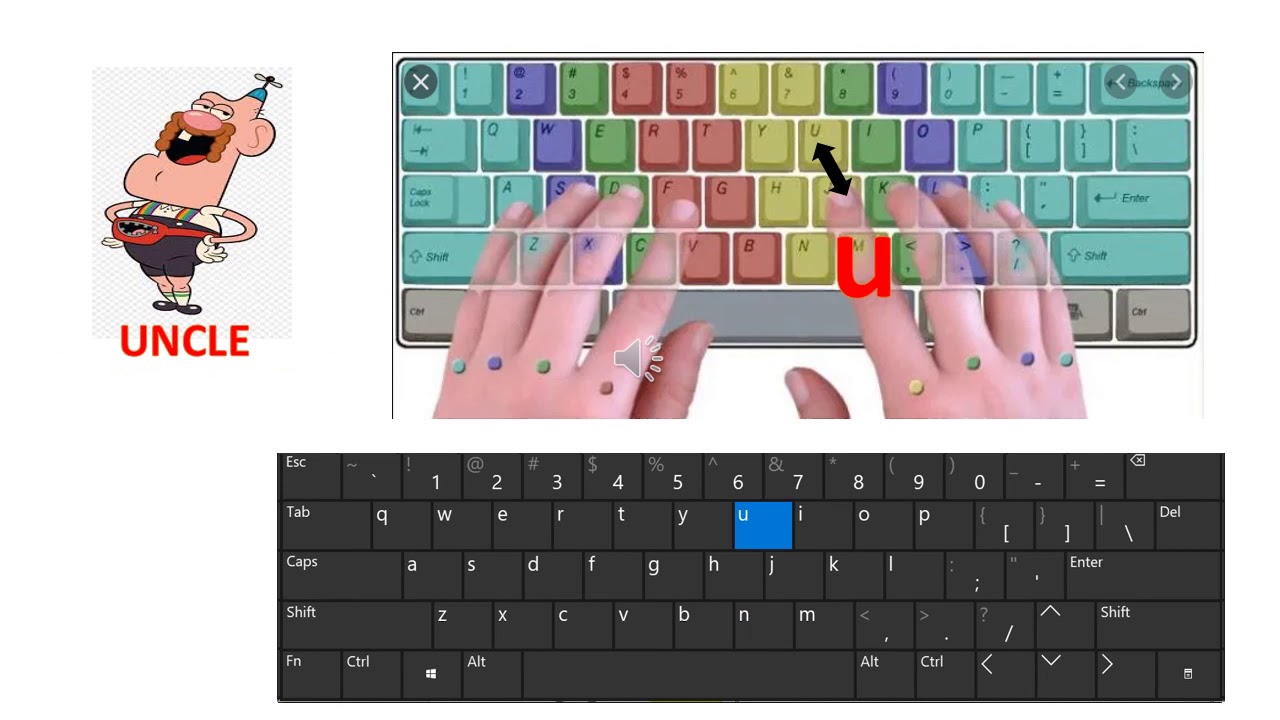 Practice typing YHNUJM Spacebar - Almena Method - YouTube