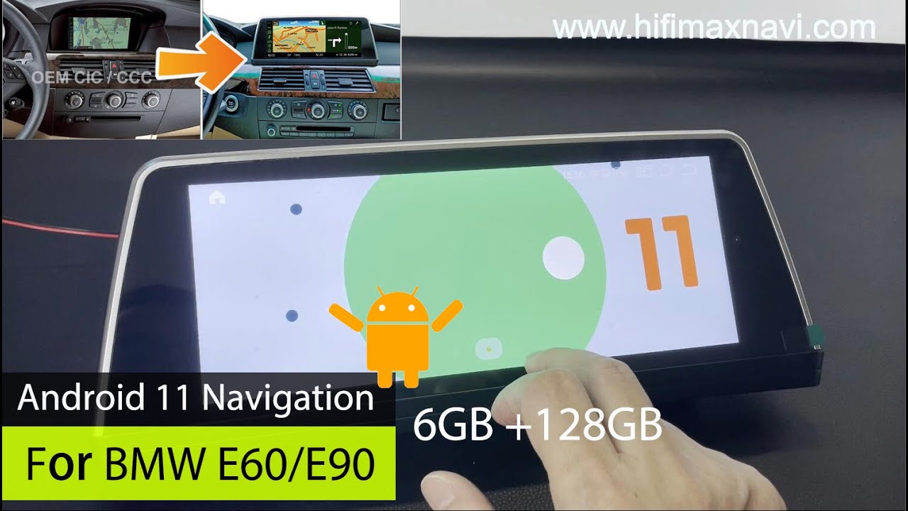 10.25'' Android 11 BMW E90 E60 CIC CCC Navigation GPS screen 6GB +128GB support Carplay Android ...