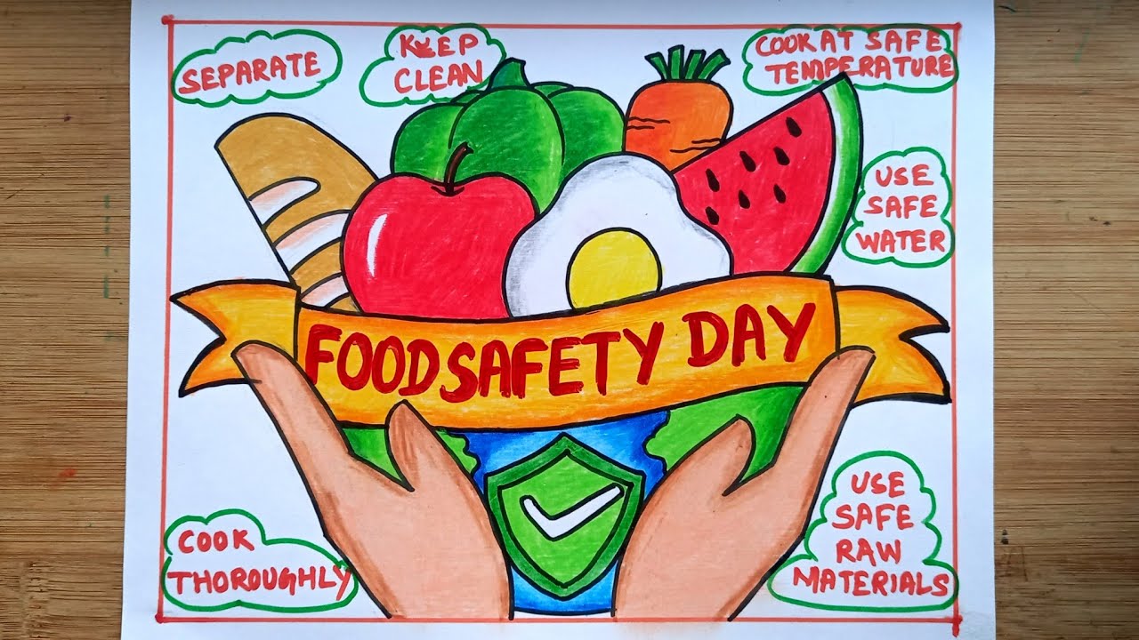 World Food Safety Day Drawing/ World Food Day Poster Drawing/ Eat ...
