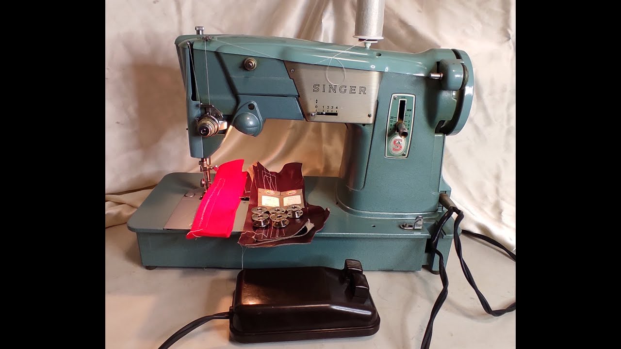 Vintage Singer 327k Zigzag Sewing Machine Demo, Threading, Bobbin ...
