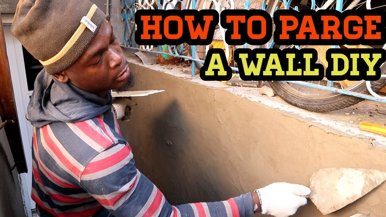 how to parge a block foundation wall [ the skill of bricklaying - YouTube