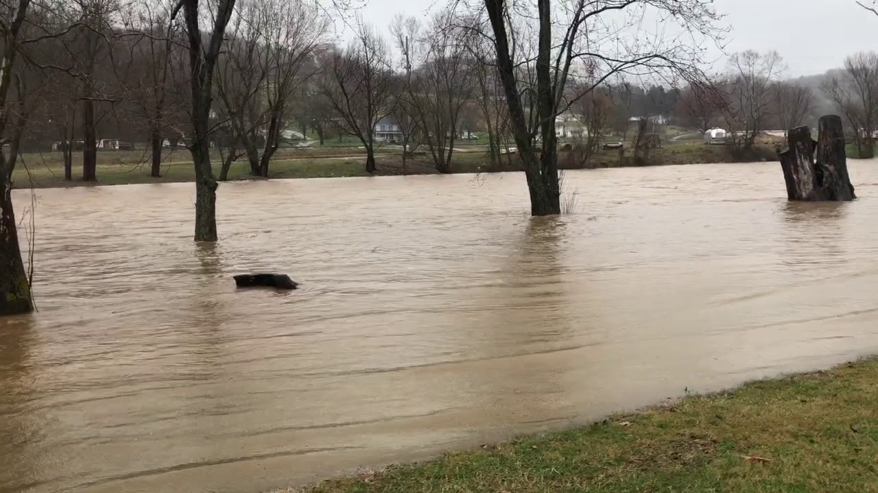 watauga river flooding riverside park elizabethton tn - YouTube