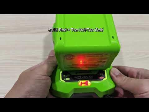 Meanings of Greenworks 40v Battery Charger Light (Blinking Red, Solid Red, Blinking Green, etc ...