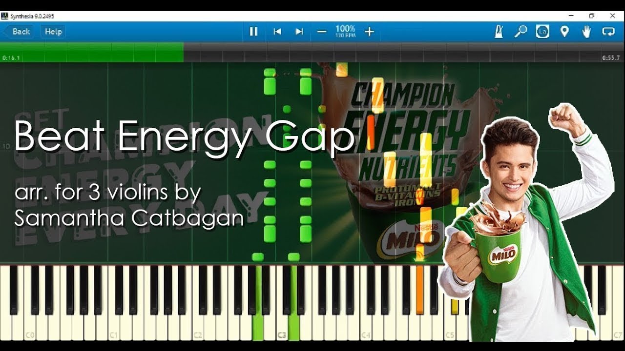 Milo - Beat Energy Gap, as played by Samantha Catbagan (w/ sheet music ...