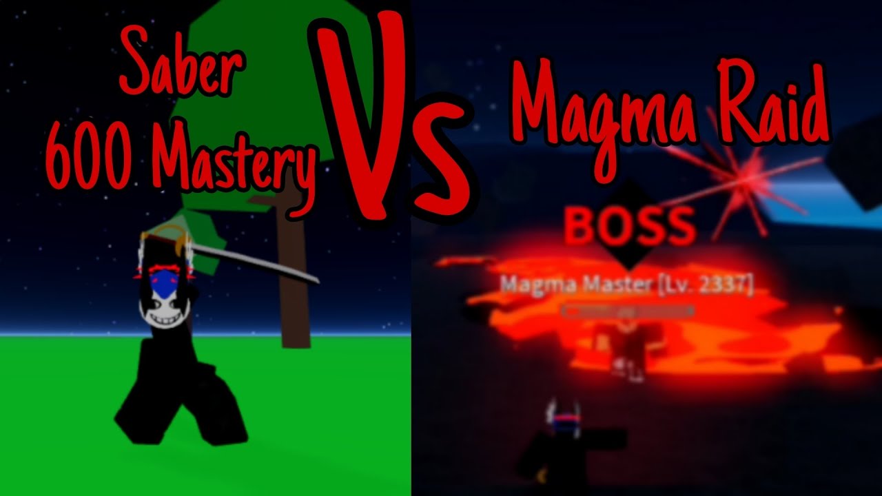 Saber Max Mastery Vs Magma Raid (Solo) | Blox Fruits - YouTube