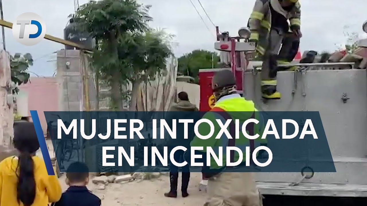 Mujer intoxicada tras incendio en vivienda - YouTube