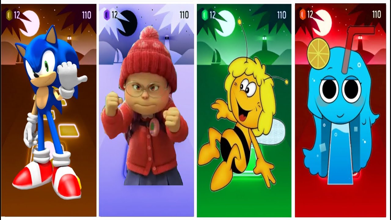 Sonic VS Turning Red VS Maya VS Suprunki Tiles hop EDM Rush - YouTube