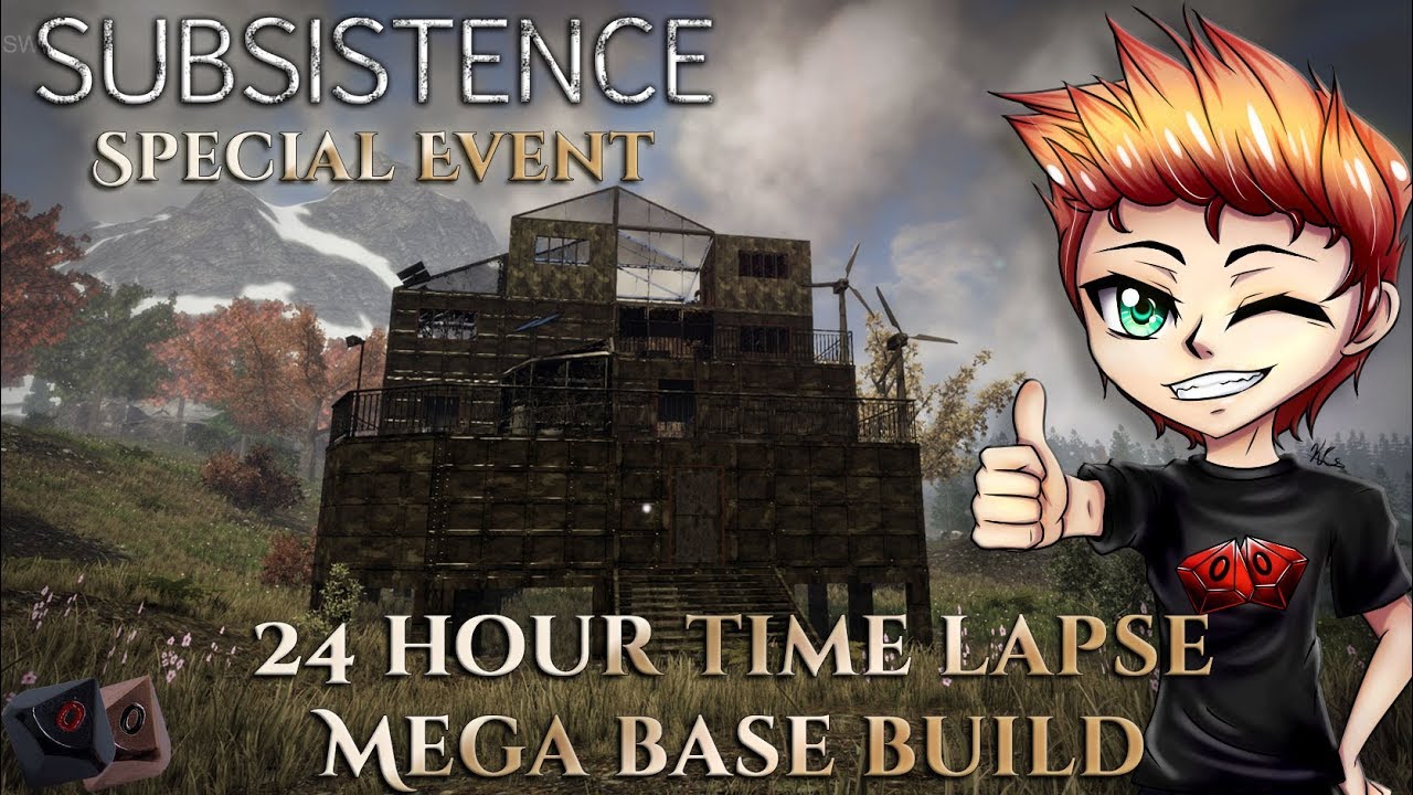 Subsistence - 24hr time lapse Mega base build - YouTube
