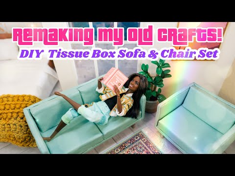How to Make a Sofa and Chair Set from A Tissue Box | Remaking My Old Crafts