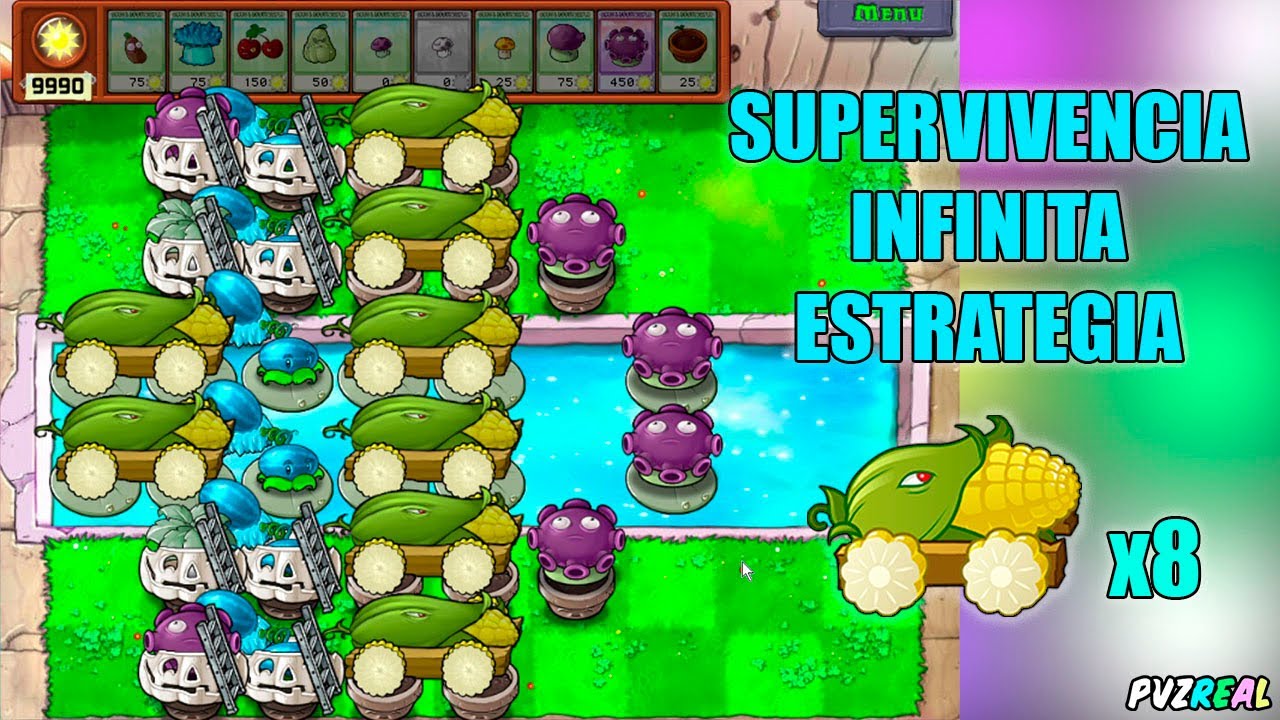PvZ Supervivencia Infinita Estrategia 8 Mazorcañones #3 - YouTube