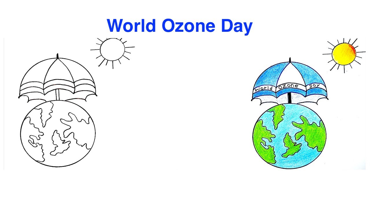 How to draw World Ozone Day .#drawing #art Step by step beginner guide ...