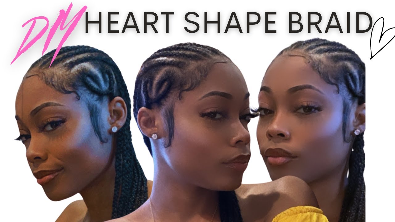 DIY Braided Heart Shape Cornrows | $8 Hair Style - YouTube