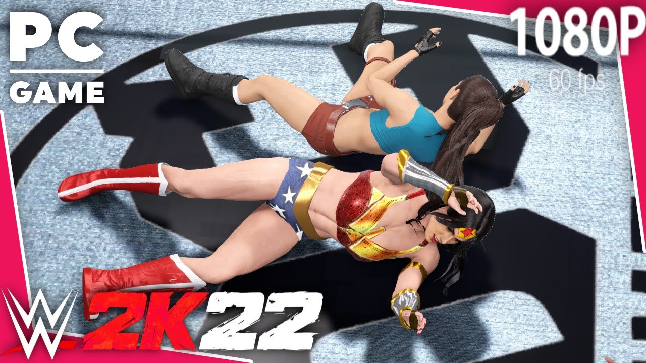 WWE 2K22 | WONDER WOMAN V LARA CROFT! | 2 Out Of 3 Falls Count Anywhere Match [60 FPS PC] - YouTube