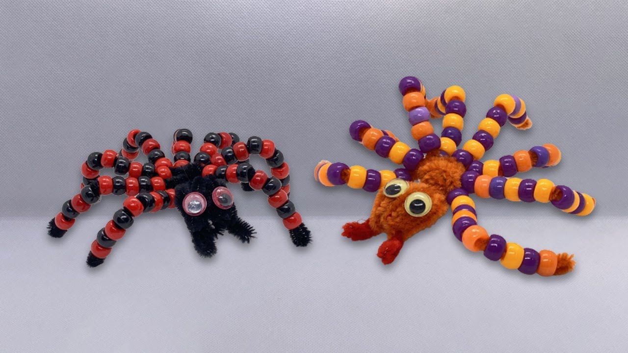 Create a Spider Out of Pipe Cleaner and Beads - YouTube
