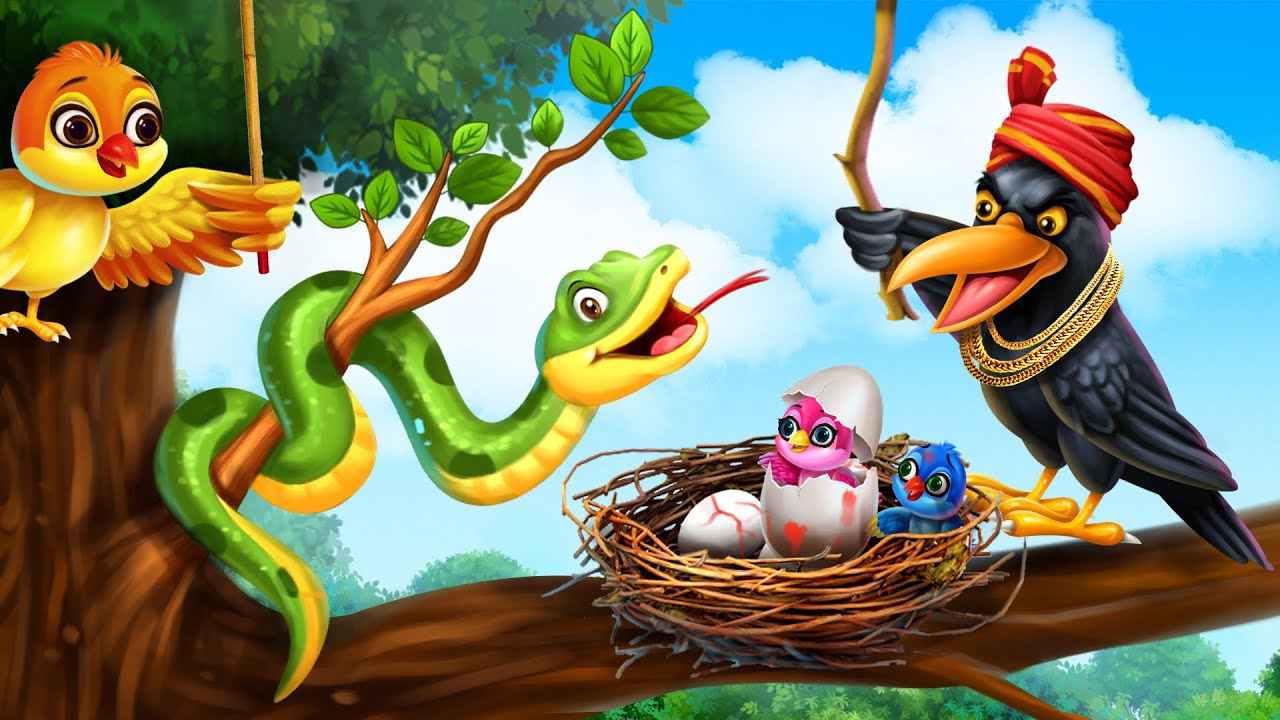 कौआ और साँप - Crow and Snake 🐍 Story in Hindi | Hindi Kahaniya Moral ...