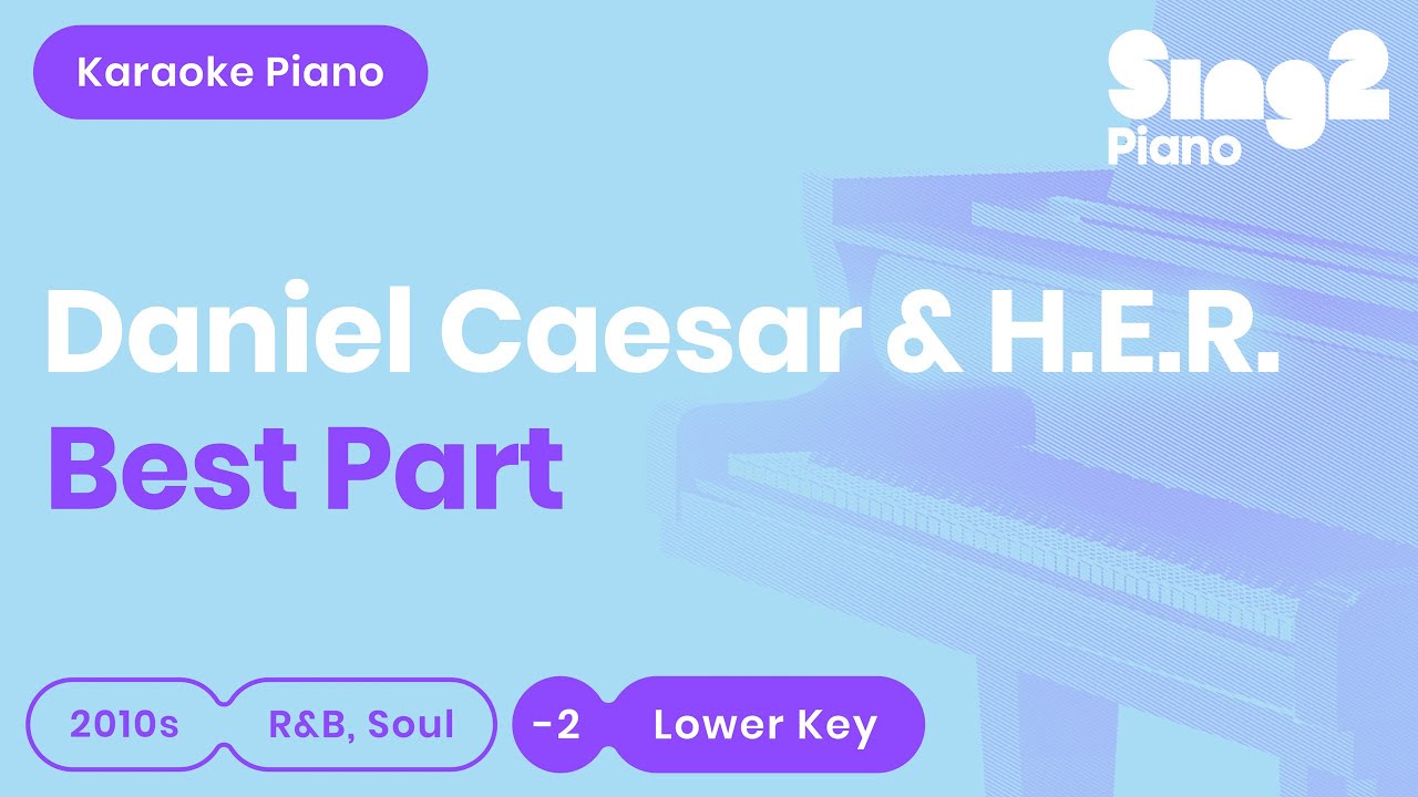 Daniel Caesar, H.E.R. - Best Part (Lower Key) Piano Karaoke - YouTube Music