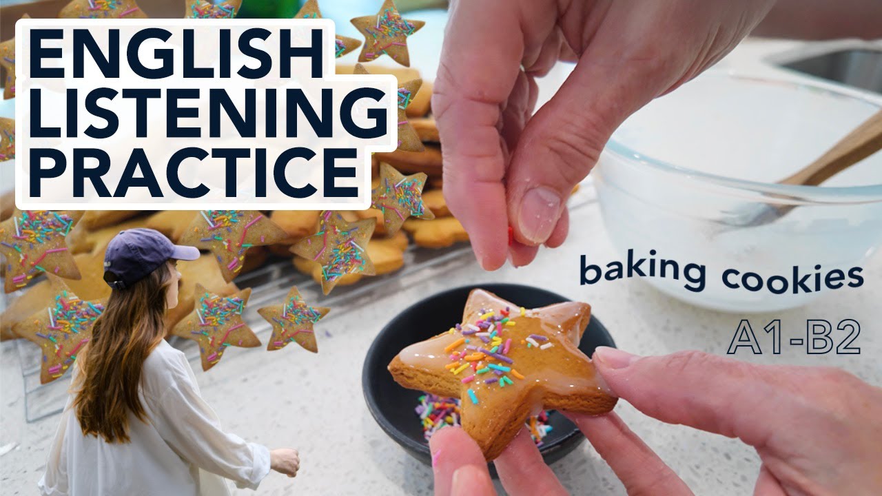 English Listening Practice | Baking cookies with my Mum (Kitchen ...