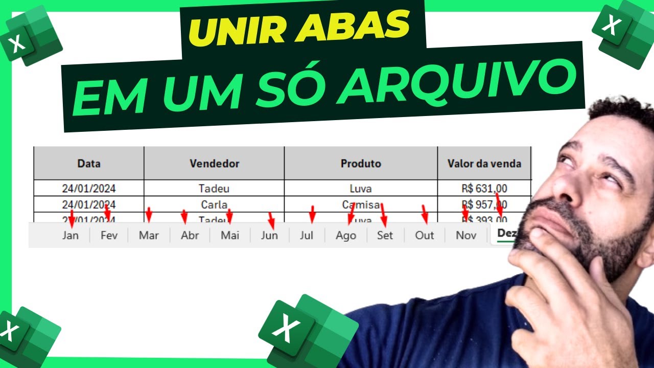 Excel Como unir abas em um único arquivo - YouTube