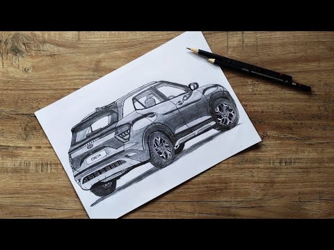 Hyundai Creta Pencil Sketch - YouTube