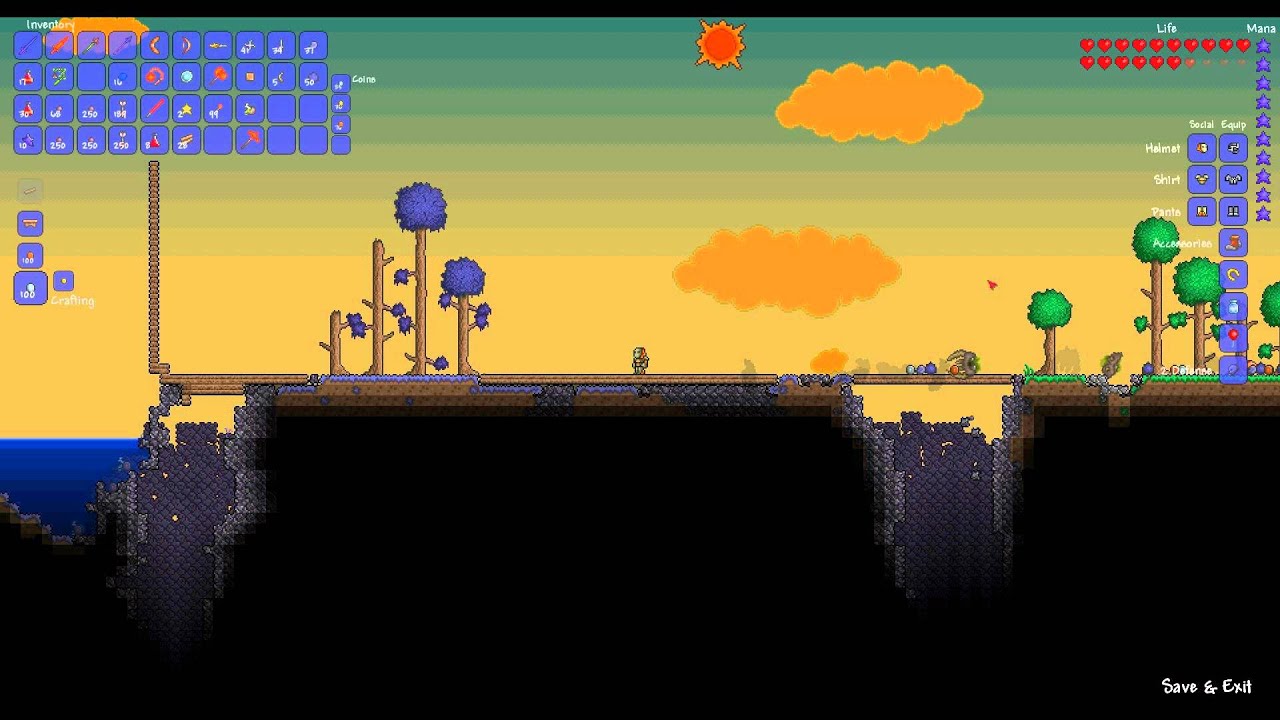 Terraria - Fighting with Eater of Worlds [HD] - YouTube