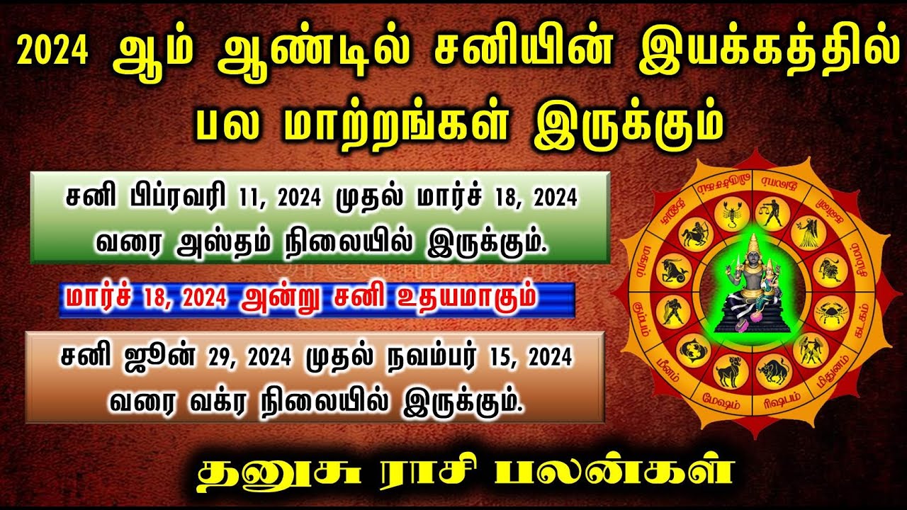 Dhanushu Rasi Sani Peyarchi 2024 | தனுசு ராசி சனி பெயர்ச்சி 2024 - YouTube