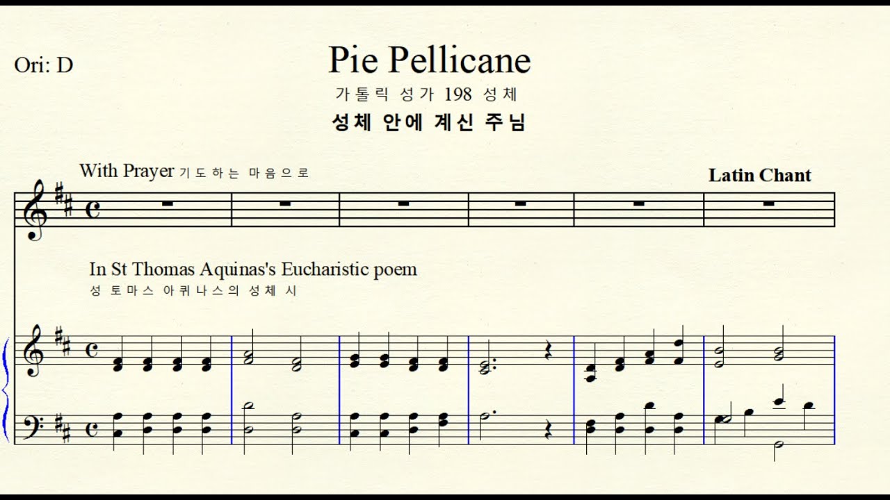 MR 1-277 Pie Pellicane 성체 안에 계신 주님 (Catholic Chant 198 성체) Latin 라틴어 ...