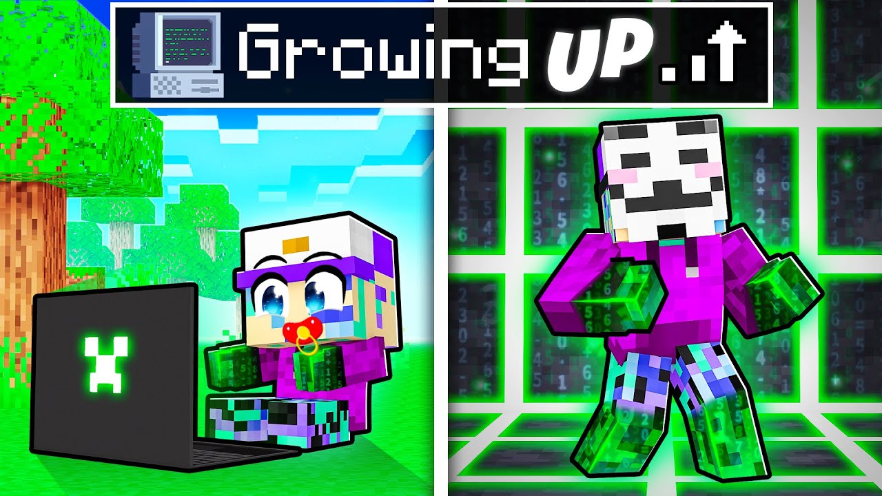 Growing UP as a HACKER in Minecraft! - YouTube