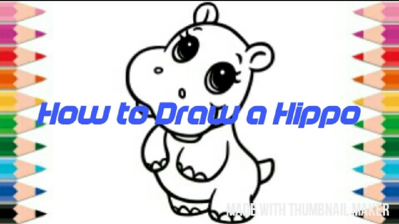 How to Draw a Cute Hippo Suggested By Happy Hippos - YouTube