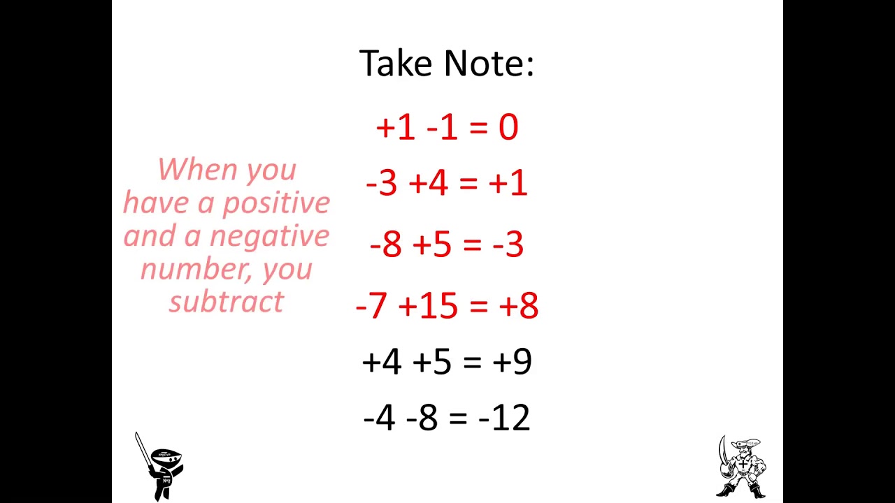 Pirates vs Ninjas - Combining Integers - YouTube
