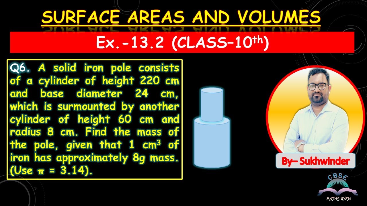 EX 13.2 Q6 CLASS 10 MATH CHAPTER 13 SURFACE AREA AND VOLUME | NCERT CLASS 10 MATHEMATICS CH 13 ...