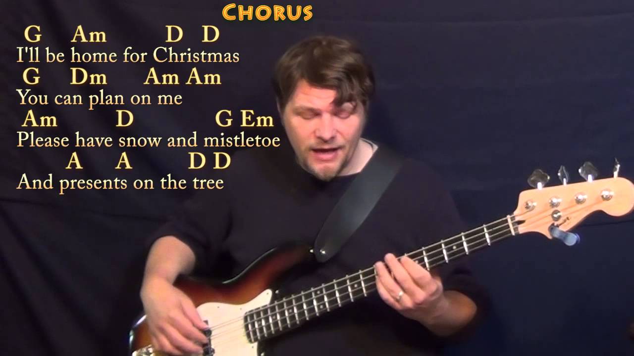 I'll Be Home For Christmas (CHRISTMAS) Bass Guitar Cover Lesson in G ...