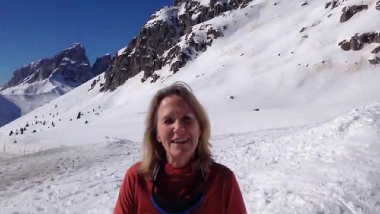 Anodea Judith ski's in the Dolomites manifesting her dreams come true ...