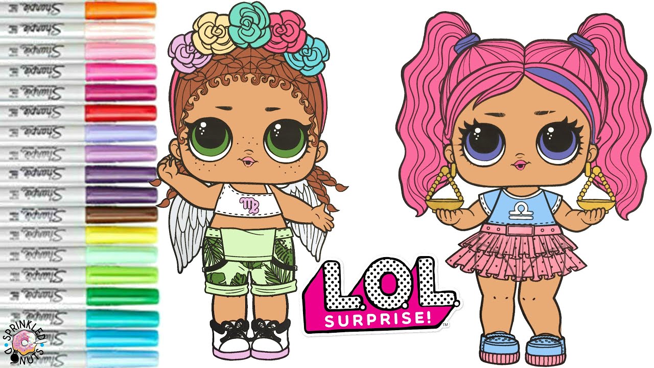 LOL Surprise Coloring Book Pages Unity and Earthly BB Zodiac Signs ...