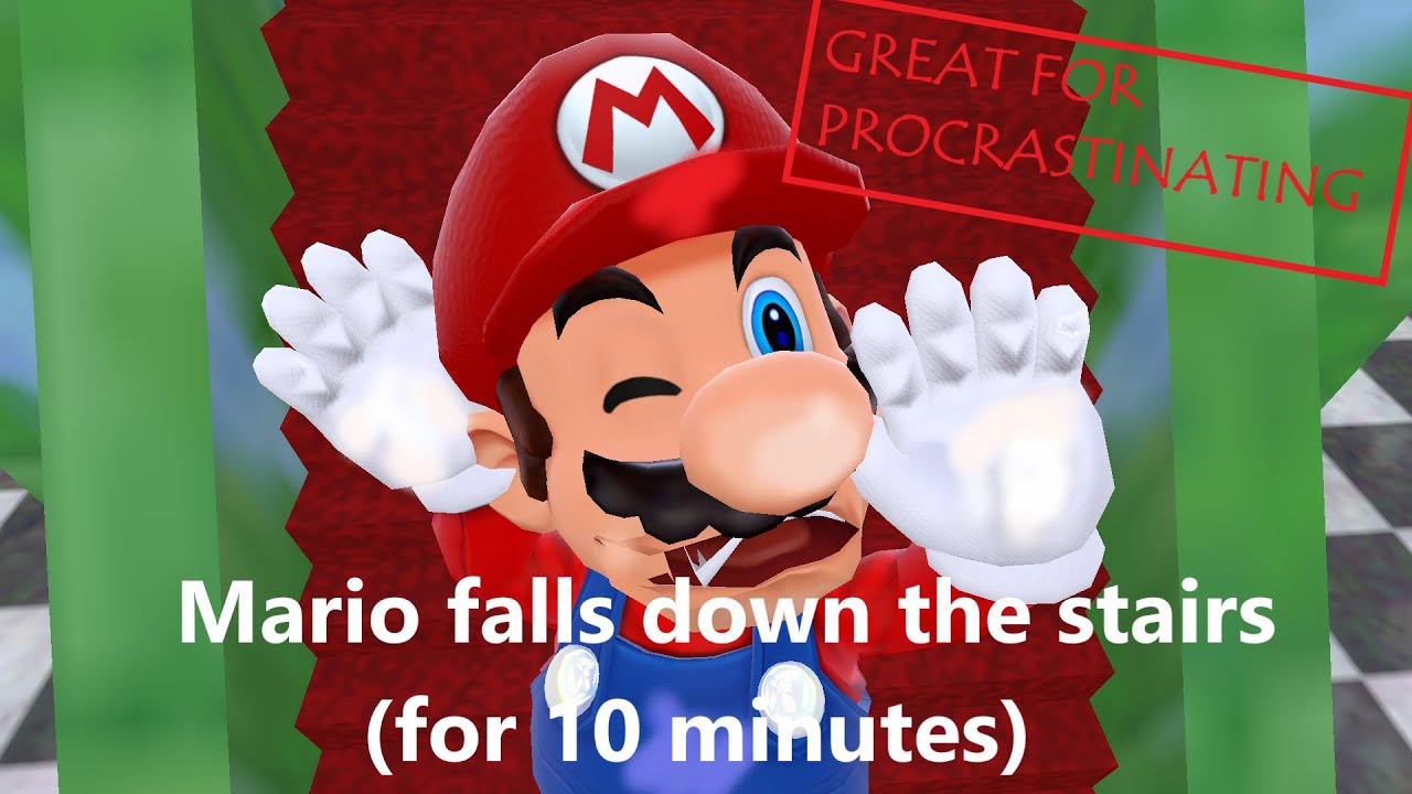 mario falls down the stairs for 10 minutes (great for procrastination ...