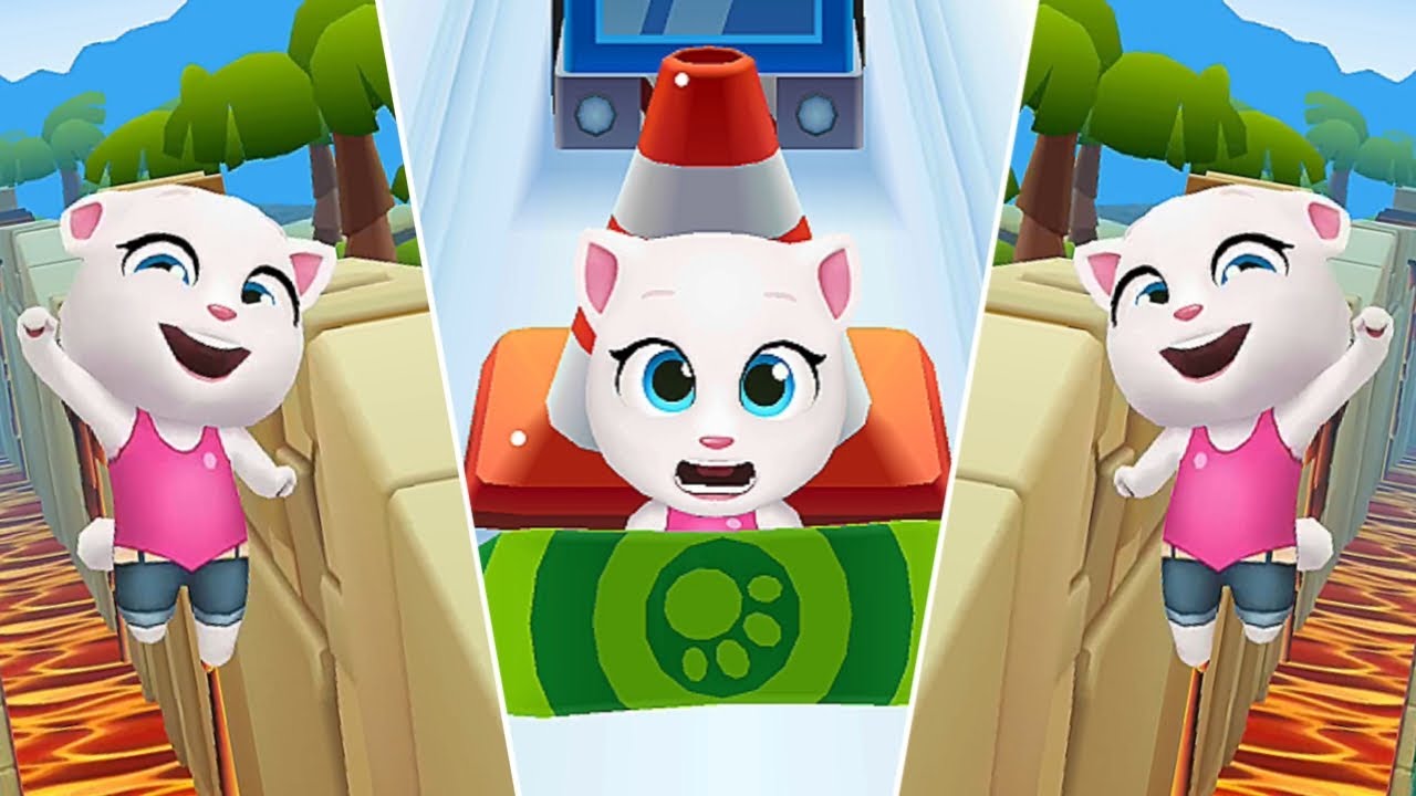 Talking Tom Gold Run; Talking Angela_Gameplay Walkthrough (Android/iOS ...