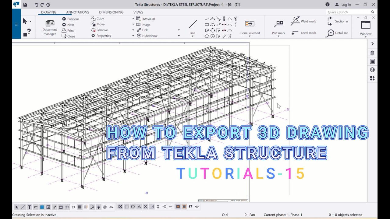 LESSON -01 | PROJECT-01 | HOW TO CREAT 3D ISOMETRIC DRAWING FROM TEKLA ...