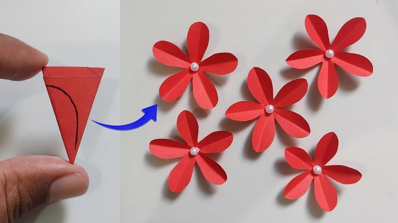 Easy Paper Flower Craft | Paper Flower Making Step By Step | DIY Flower ...