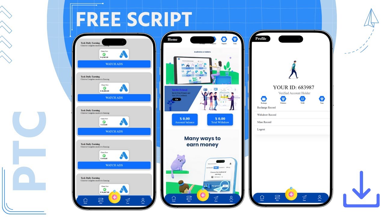 Ptc earning website script download │Free Ptc Script download - YouTube